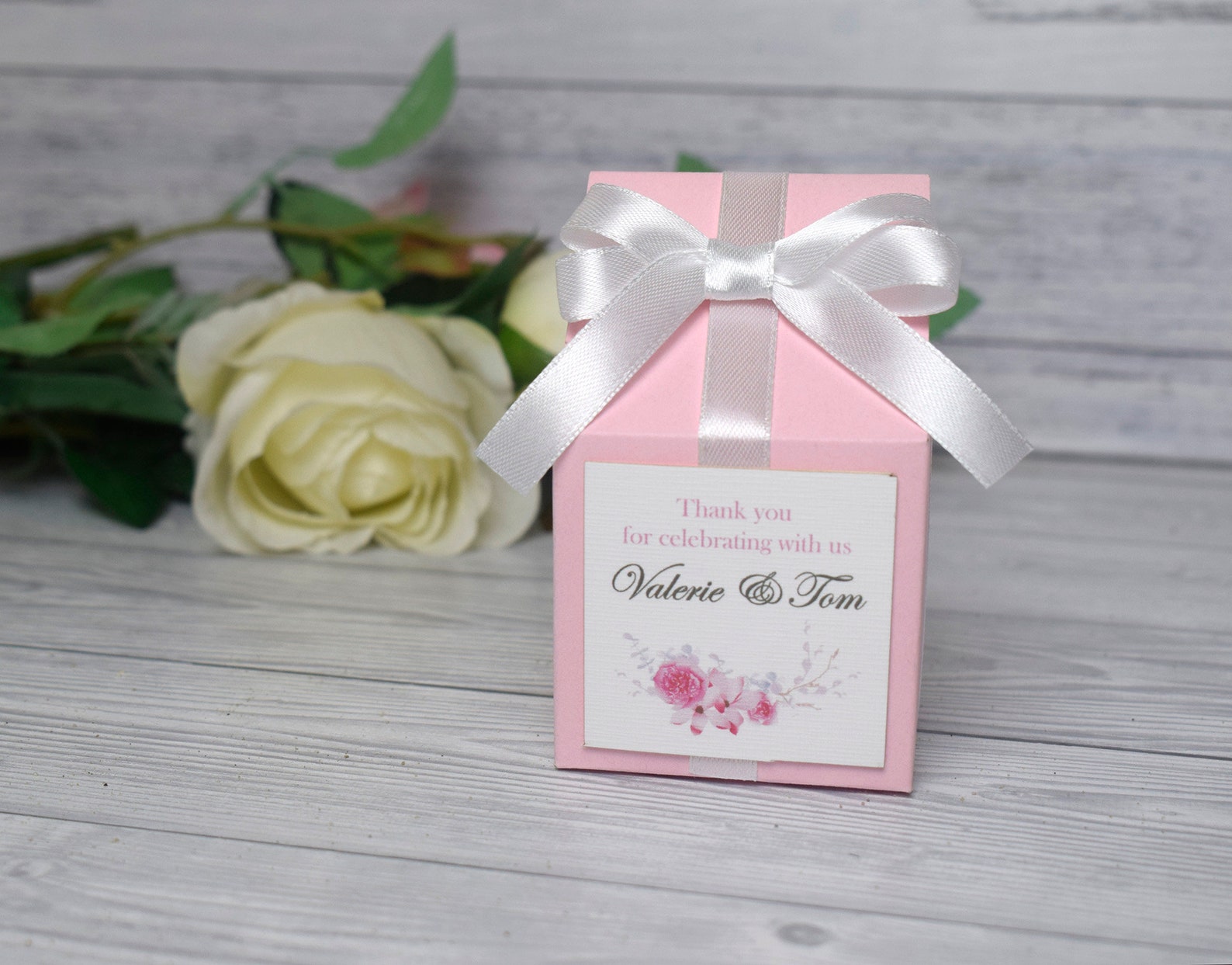 Personalized Pink Candy Boxes, Small Square Favor Boxes - Etsy