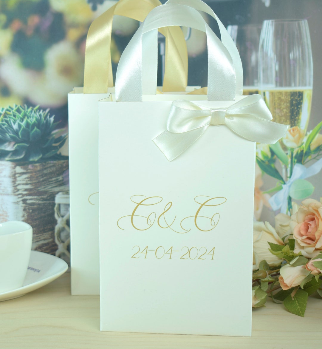 Party Favor Bags Wedding, Personalized Wedding Bags, Ivory Favor Bags ...