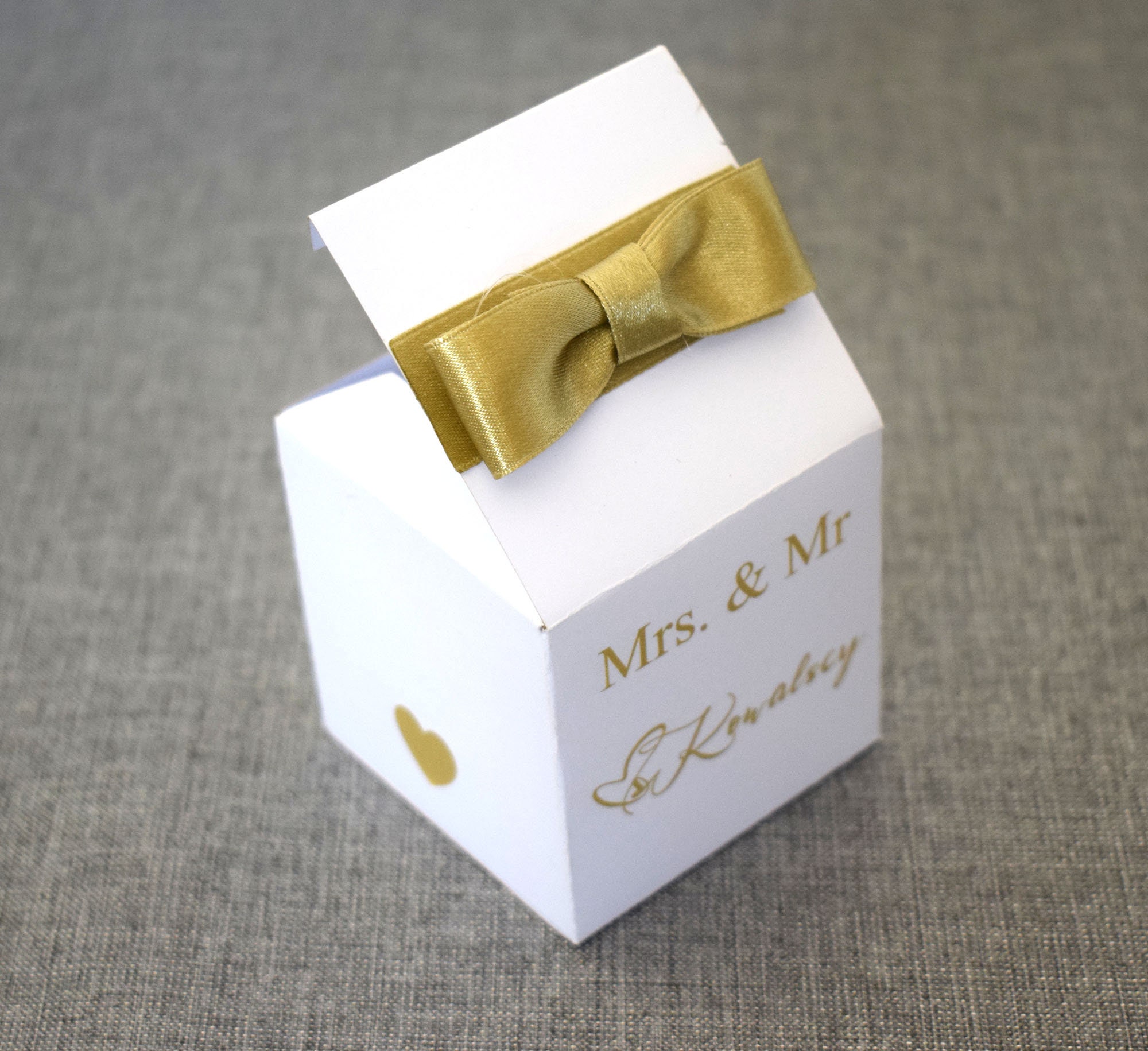 White Favor Boxes White and Gold Favor Boxes Personalized - Etsy