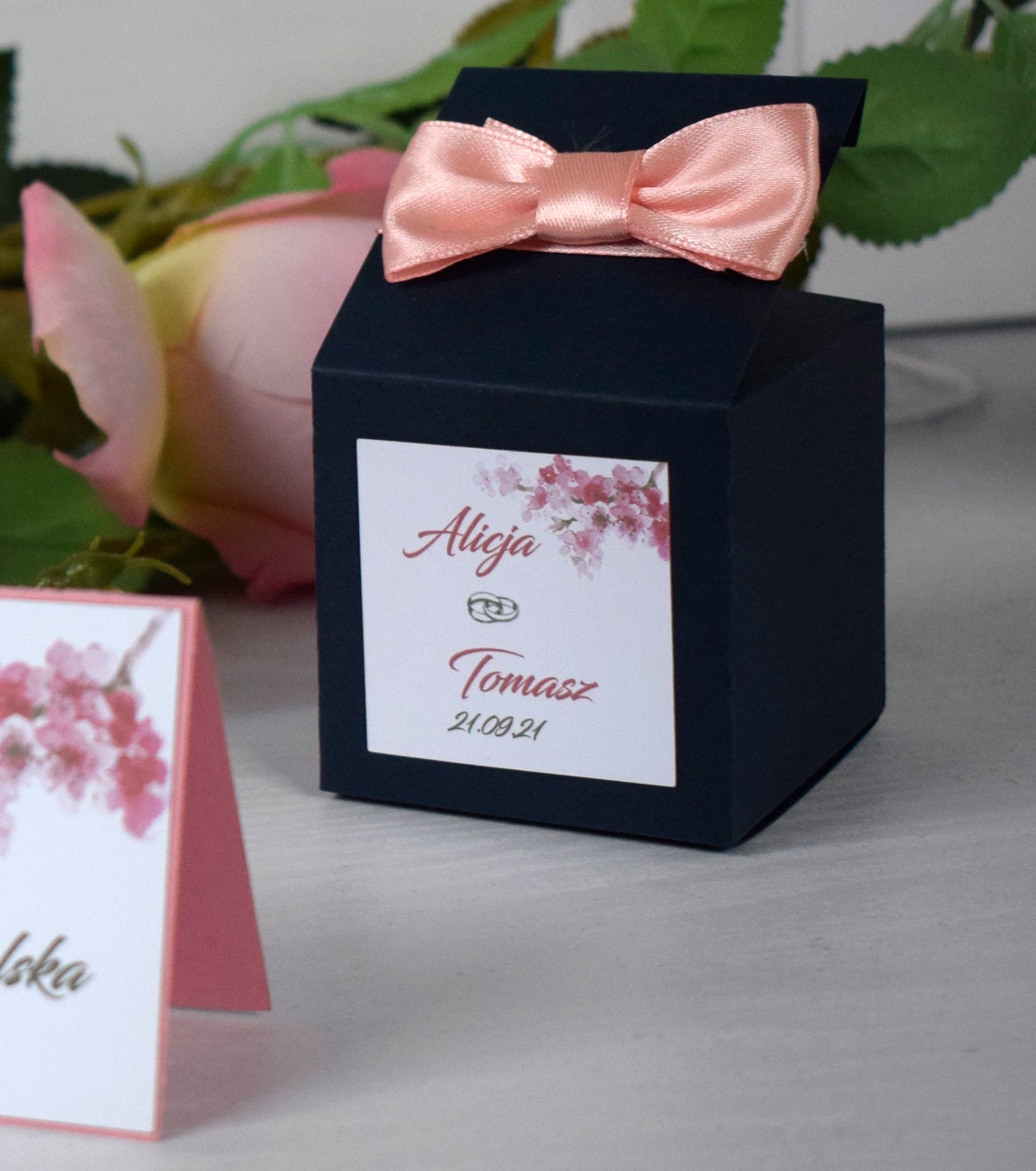 Navy Blue Favor Boxes Wedding Favor Boxes Elegant Wedding - Etsy