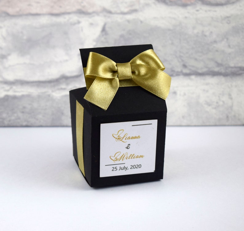 Gold Favor Boxes Black Favor Boxes Custom Party Favor Boxes Etsy