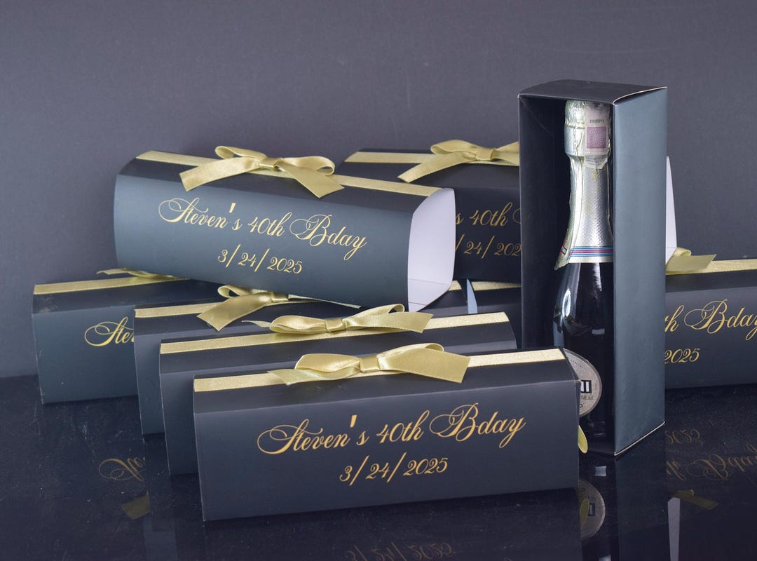 Wine Box, Gift Box, Black and Gold, Luxury Gift, Personalized Gift ...