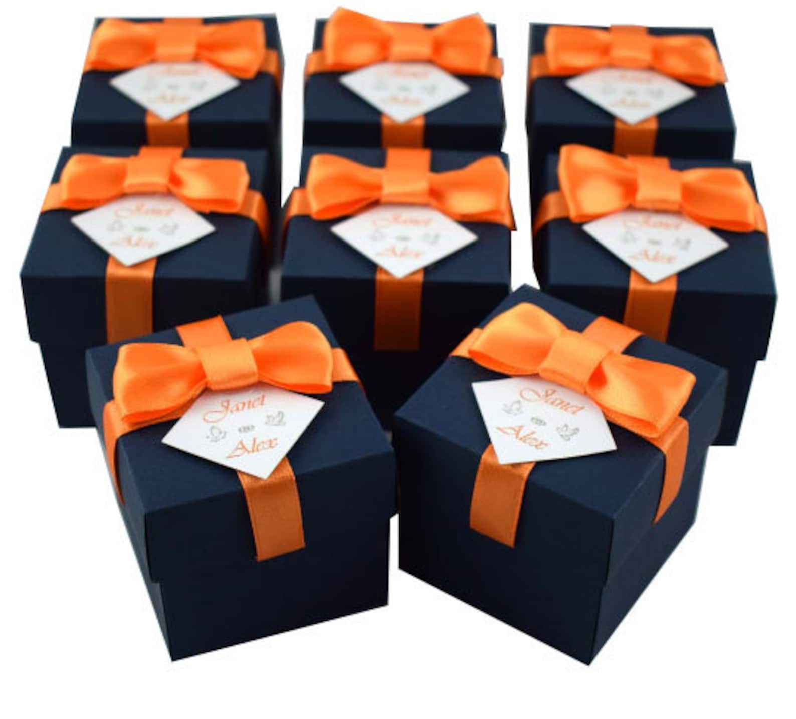 Navy Blue Boxes Personalized Wedding Boxes Navy Favor Boxes - Etsy
