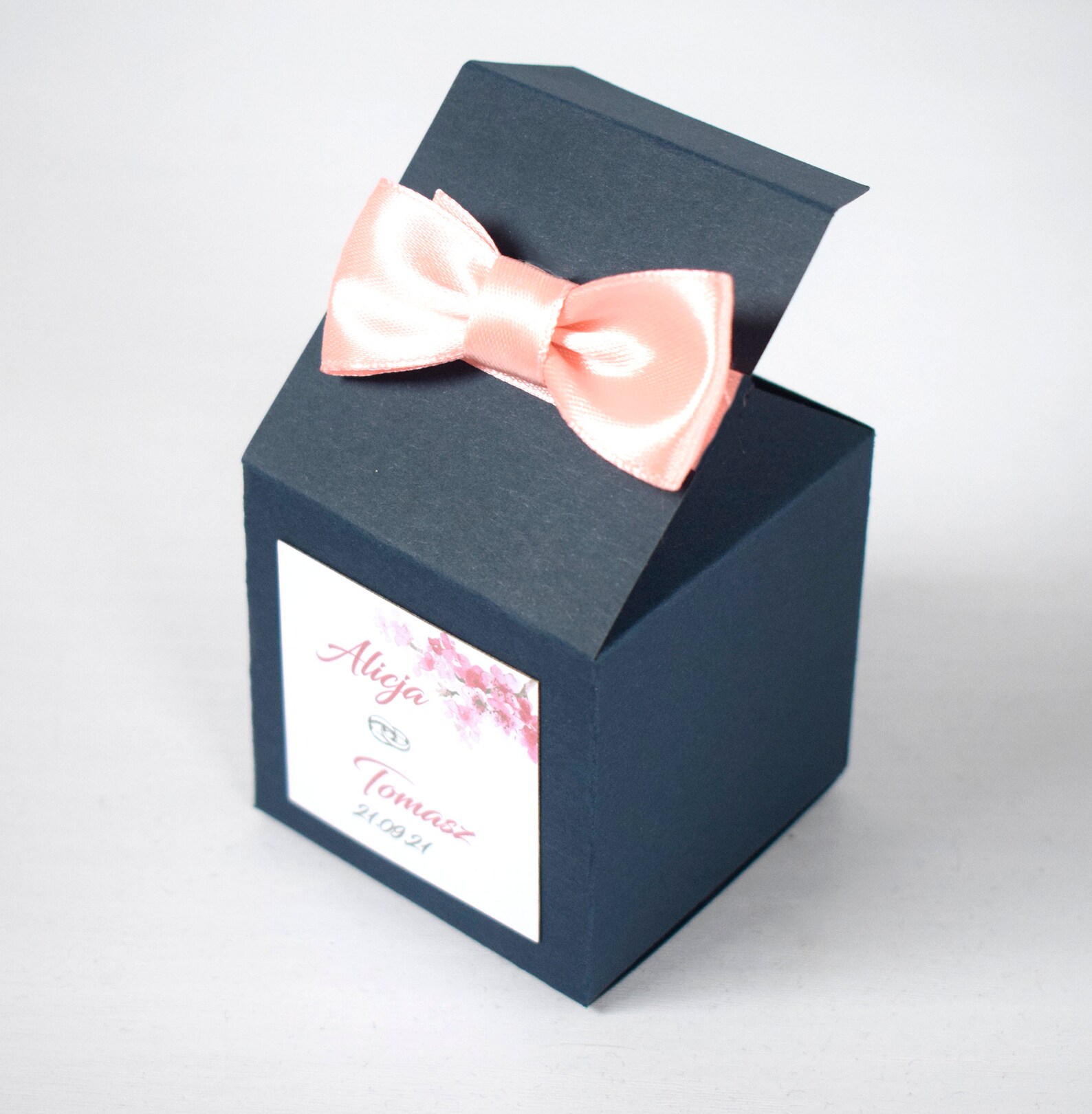 Navy Blue Favor Boxes Wedding Favor Boxes Elegant Wedding - Etsy