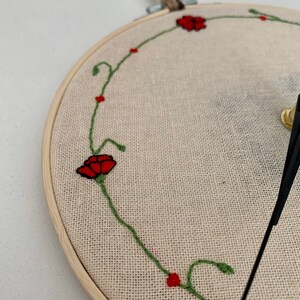 Beautiful Flower Clock Embroidery - Clock Handmade Room Decoration ...
