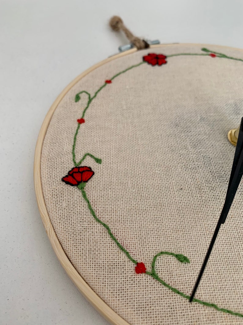 Beautiful Flower Clock Embroidery - Clock Handmade Room Decoration ...