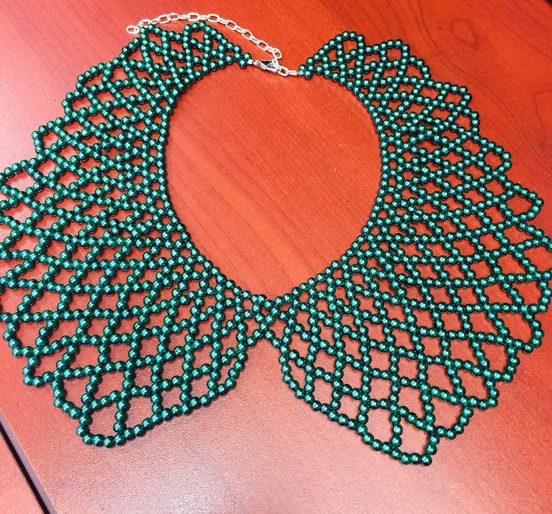 Collar de perlas verdes Emerld - Etsy España