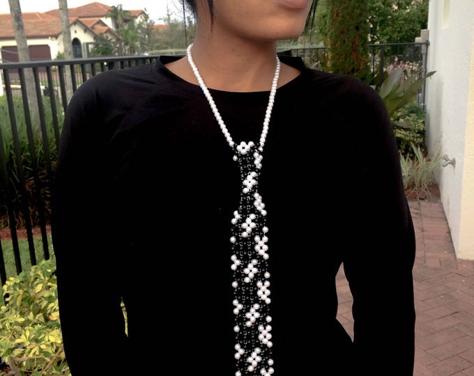24 Carat Gold Colored Beaded Pearl Tie - Etsy Canada