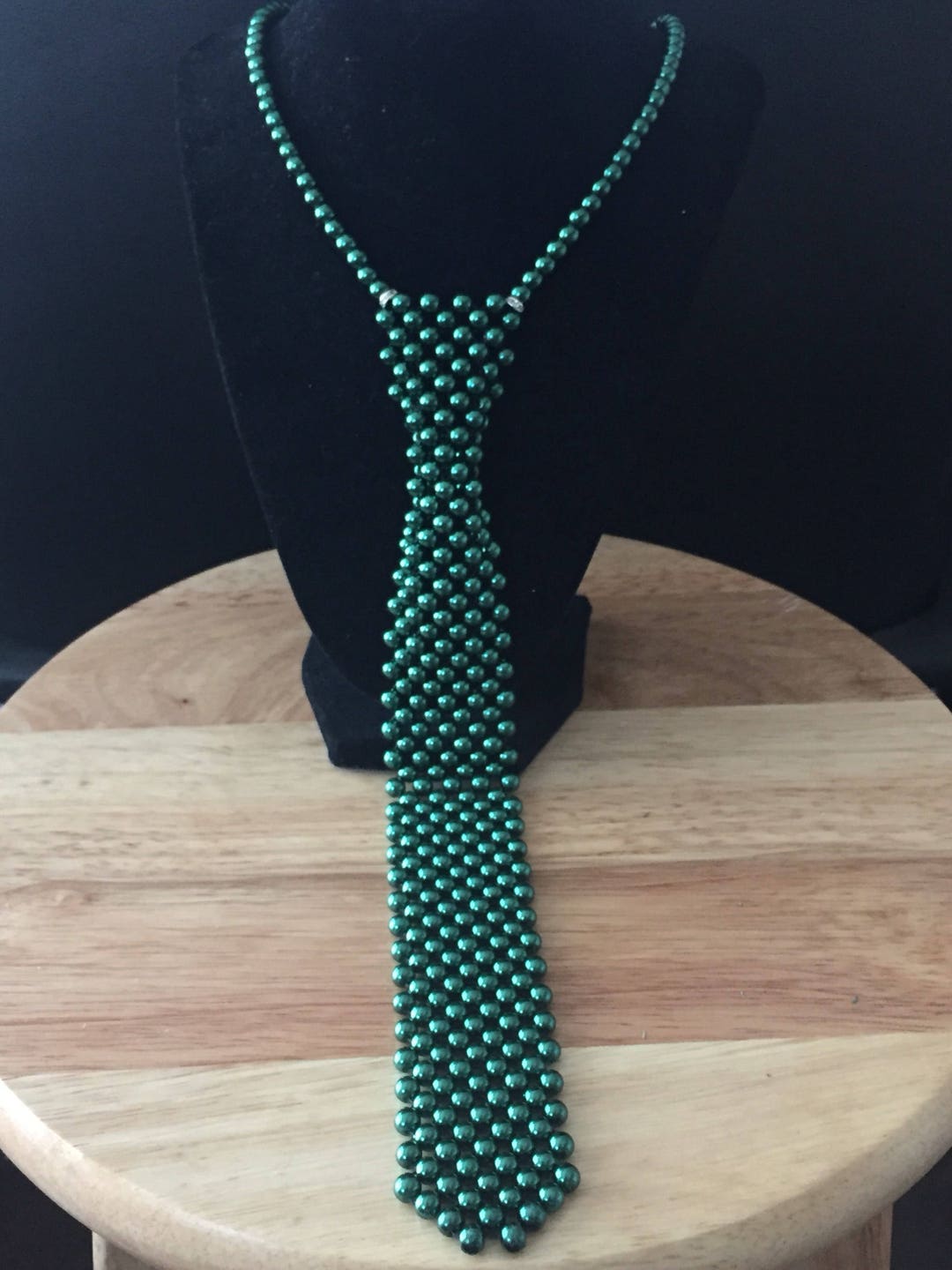 Emerald Green Pearl Tie - Etsy