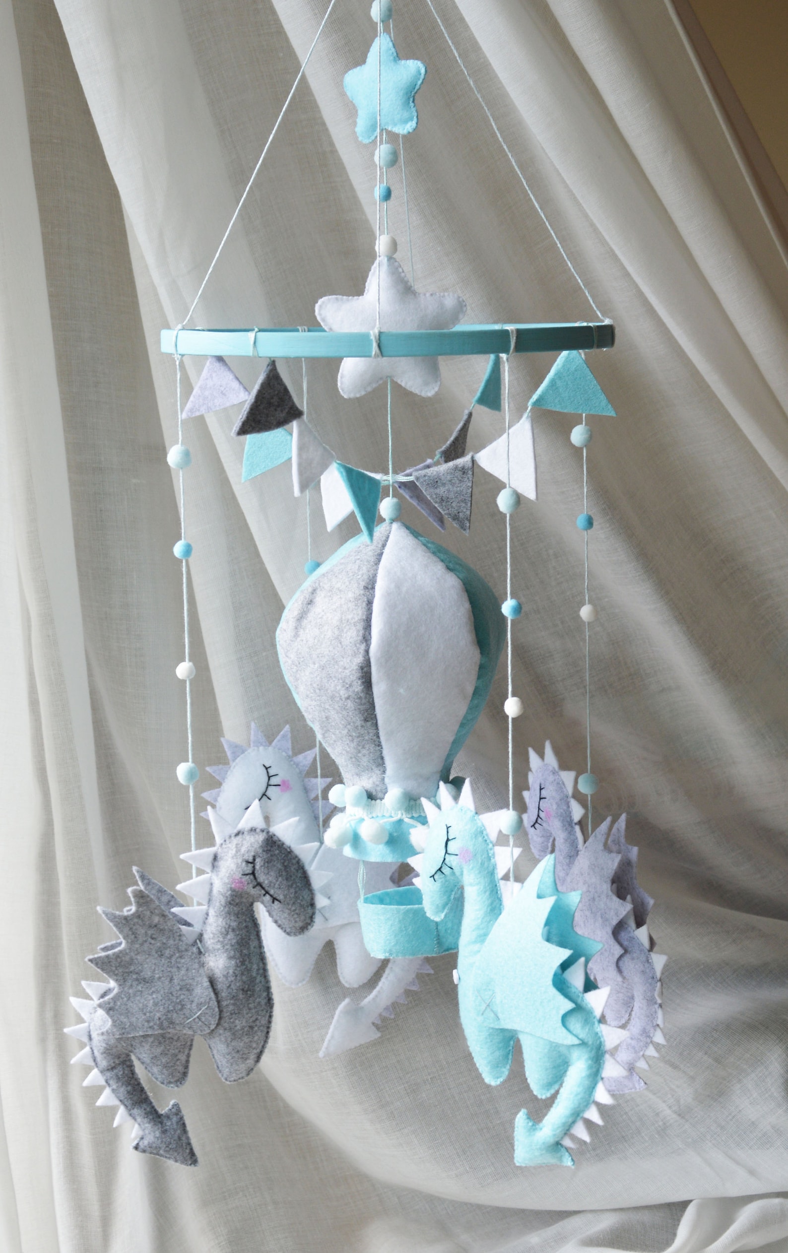Pastel Gray Baby Mobile Dragons Mobile Mother of Dragons Game | Etsy