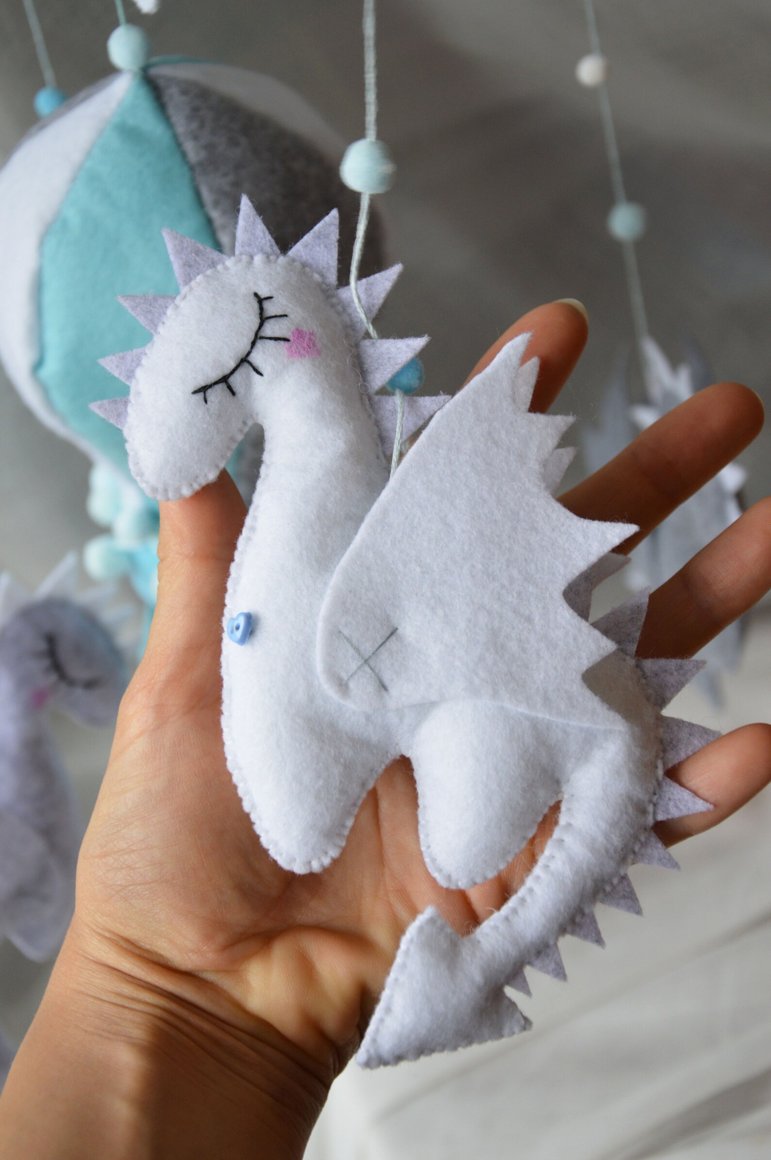 Pastel Gray Baby Mobile Dragons Mobile Mother of Dragons Game | Etsy