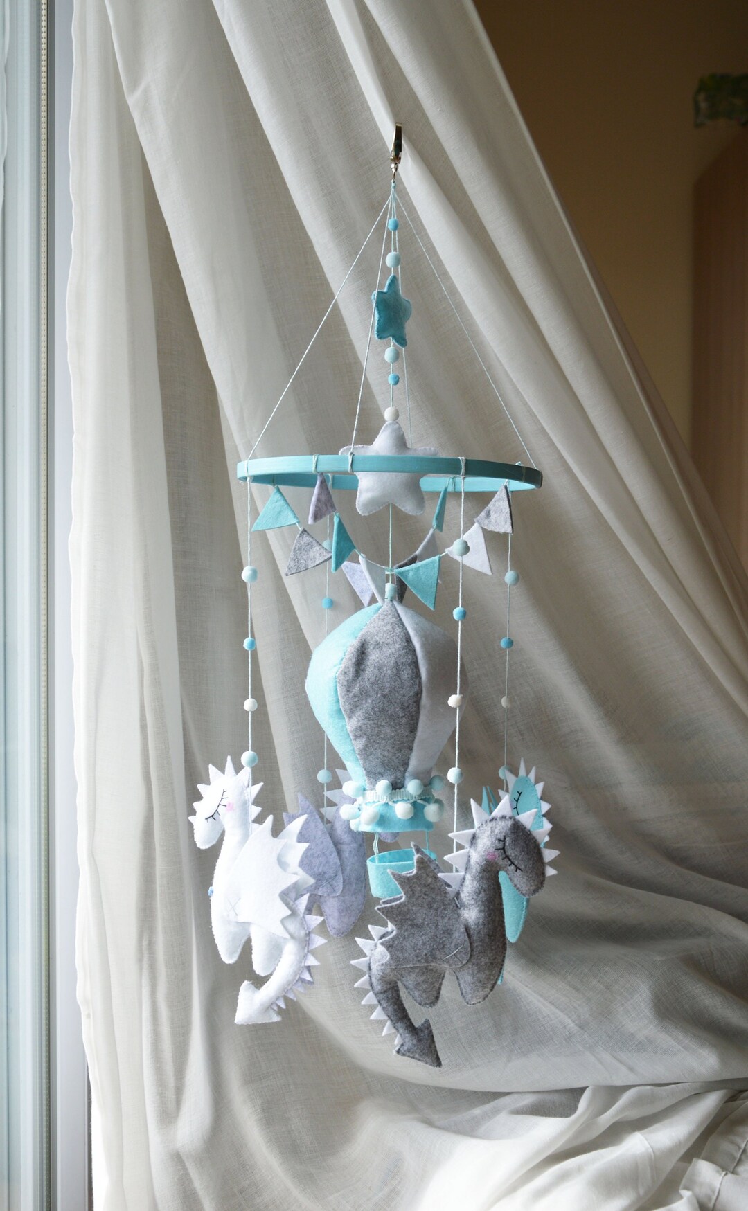 Pastel Gray Baby Mobile Dragons Mobile Mother of Dragons Game of ...