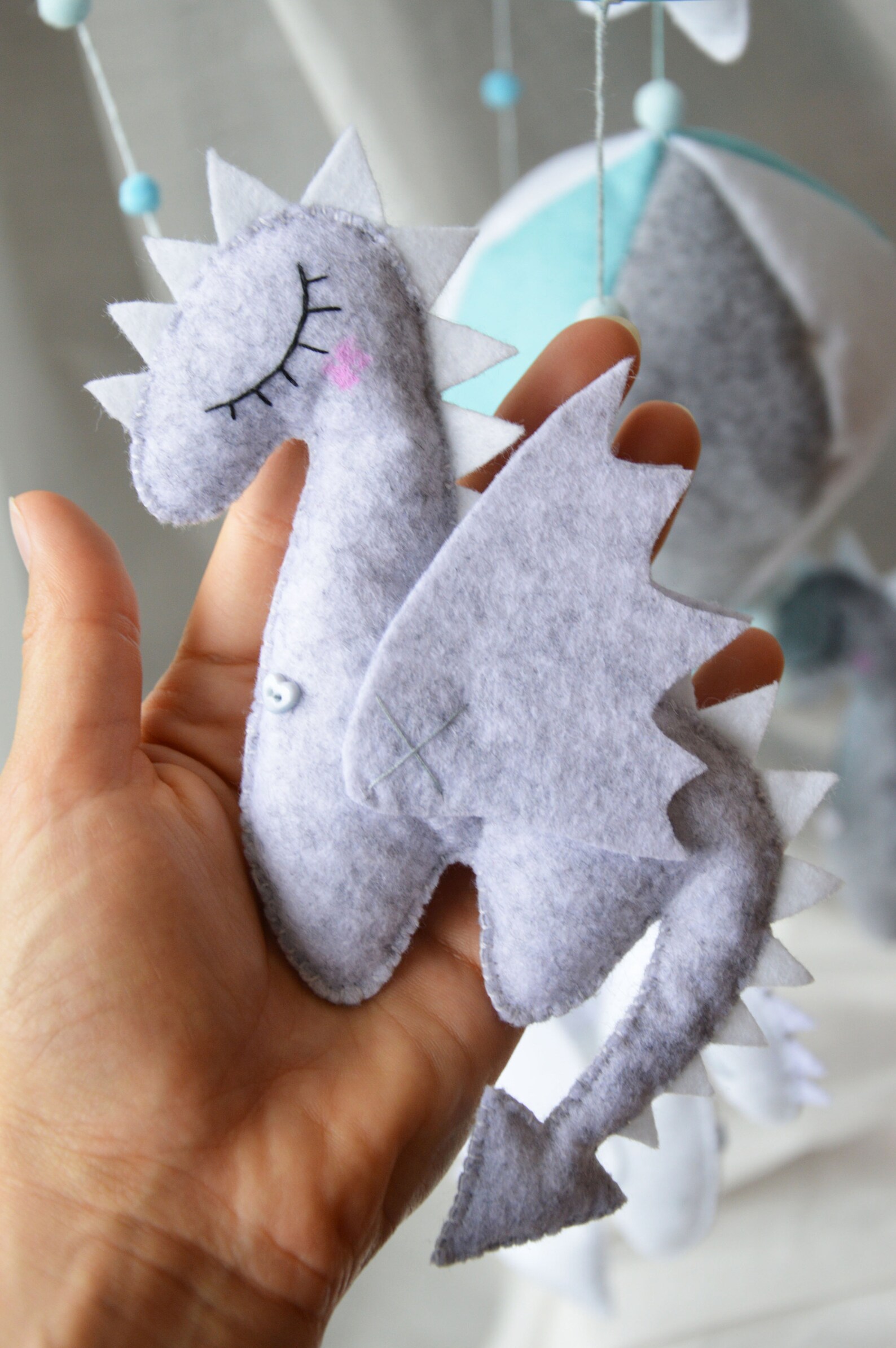 Pastel Gray Baby Mobile Dragons Mobile Mother of Dragons Game | Etsy