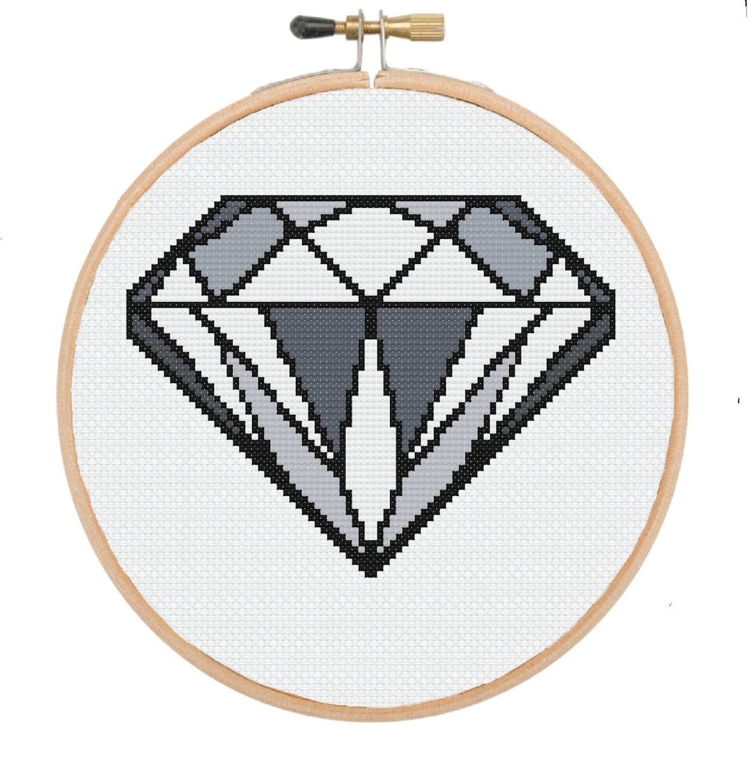 Dark Grey Diamond - Cross Stitch PDF Pattern - Etsy