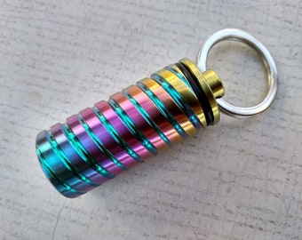 Titanium Cache Waterproof Storage Capsule EDC Keychain | Etsy