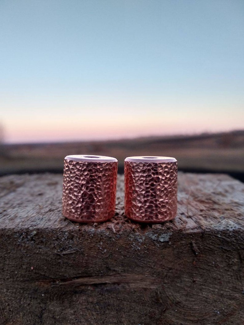 Copper Begleri Beads Set stone Hammered Copper - Etsy