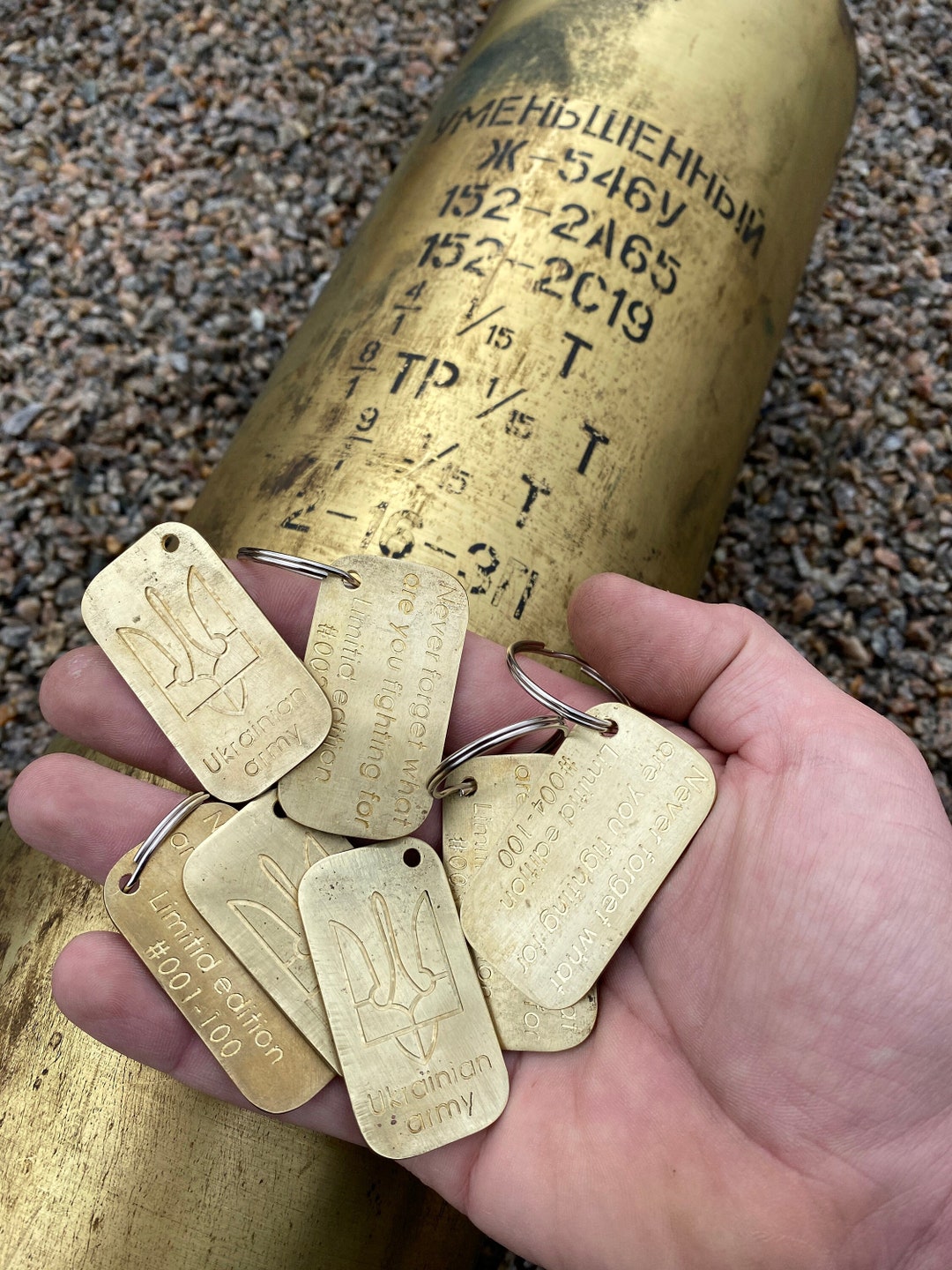 Ukrainian Brutal Brass Keychain, Piece of Russian Howitzer Shell ...