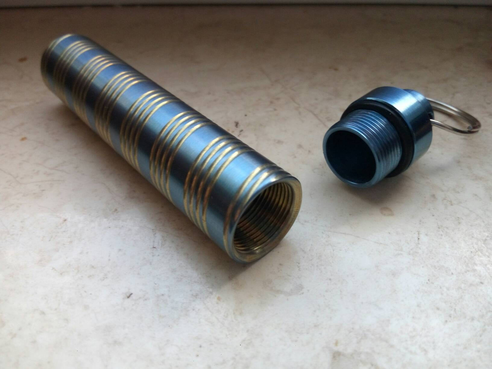 Titanium Cache, Waterproof Storage Capsule, EDC Keychain, Survival ...