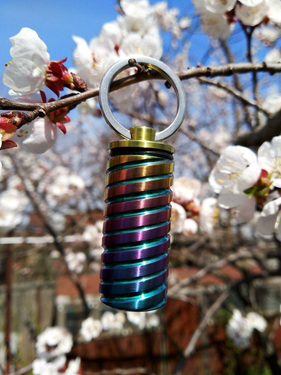 Titanium Cache Case Waterproof Storage Capsule EDC Keychain | Etsy