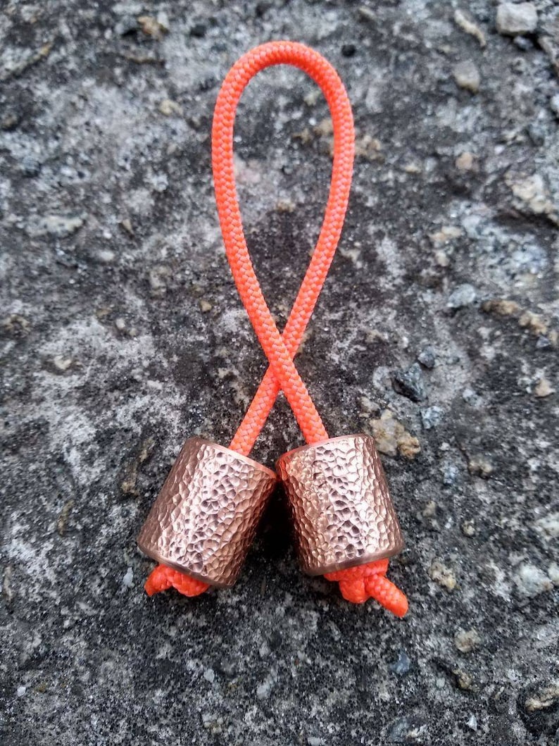 Copper Begleri Beads Set stone Hammered Copper - Etsy