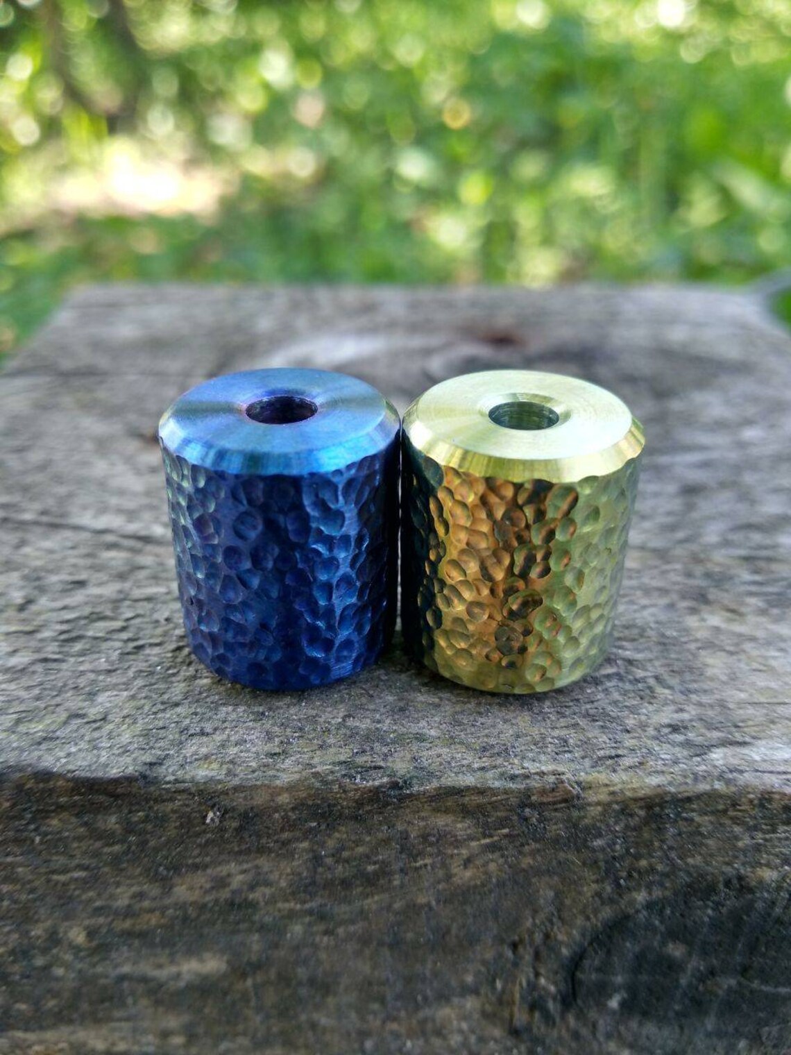 Titanium Begleri Beads Set stone Hammered | Etsy