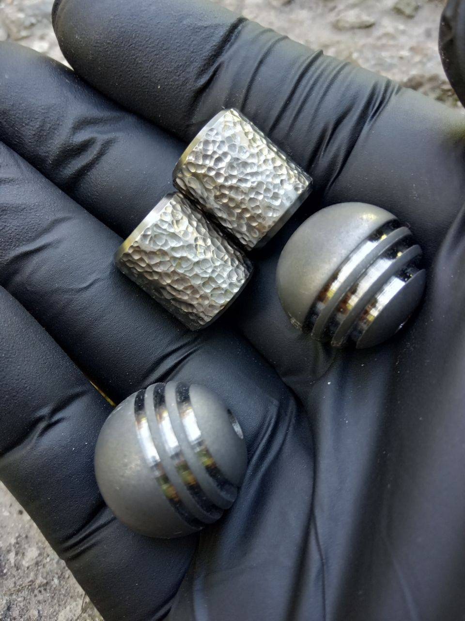 Titanium Begleri Beads Set stone Hammered | Etsy