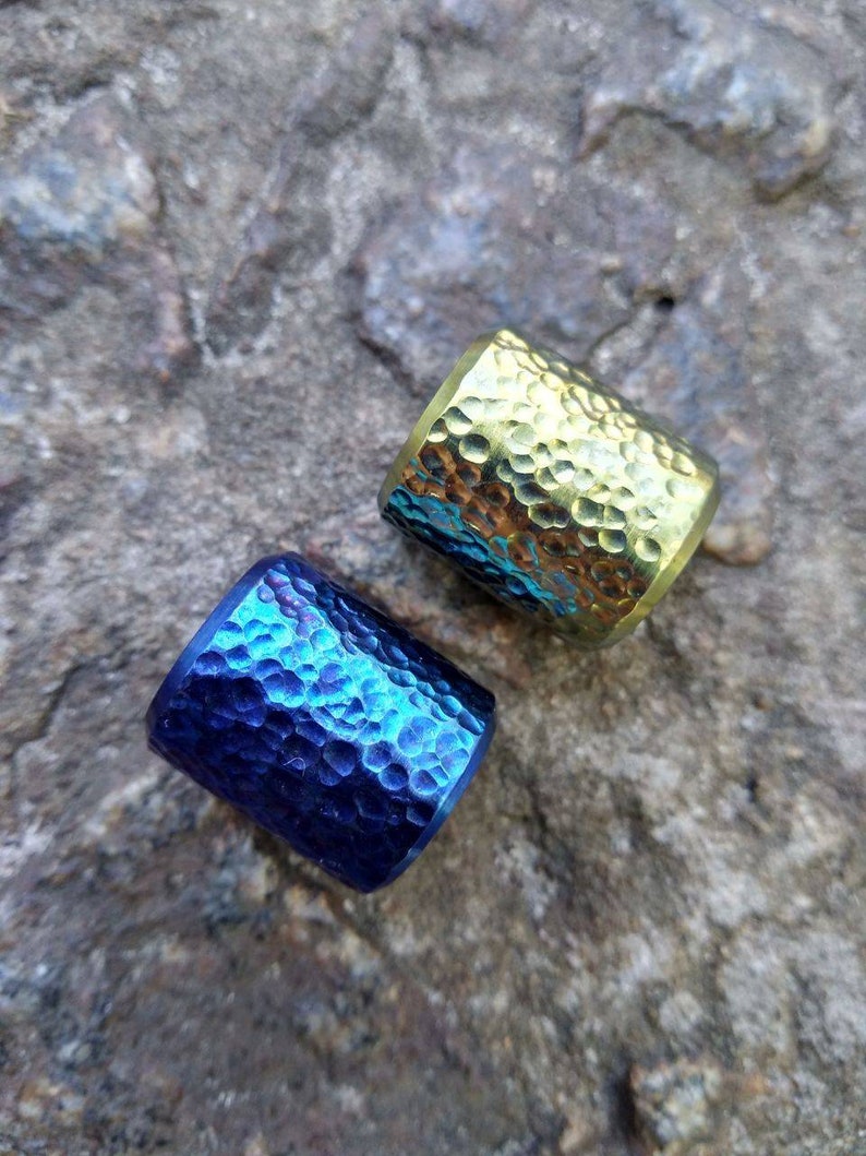 Titanium Begleri Beads Set stone Hammered | Etsy