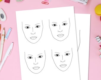 Face Chart Blank A4 Digital - Etsy UK