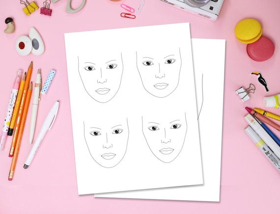 Makeup Face Chart for Different Face Shapes. Printable Make up - Etsy