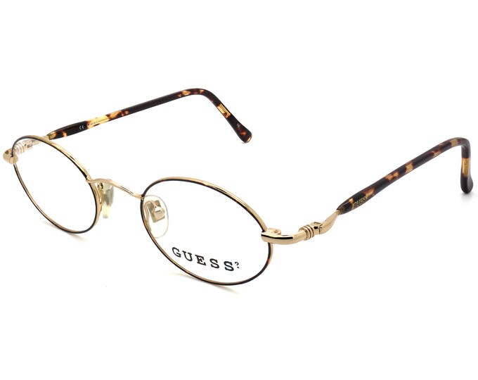 GUESS Oval Vintage Eyeglasses Frame in Gold/tortoise - Etsy