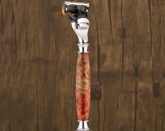 Wood Razor Amboyna Burl, Handmade Wooden Razor, Bladed Razor, Safety ...