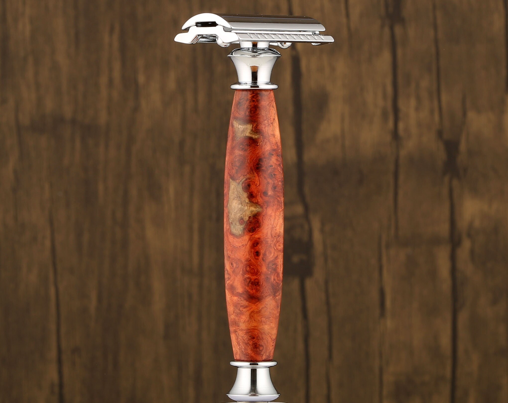 Wood Razor Amboyna Burl, Handmade Wooden Razor, Bladed Razor, Safety ...