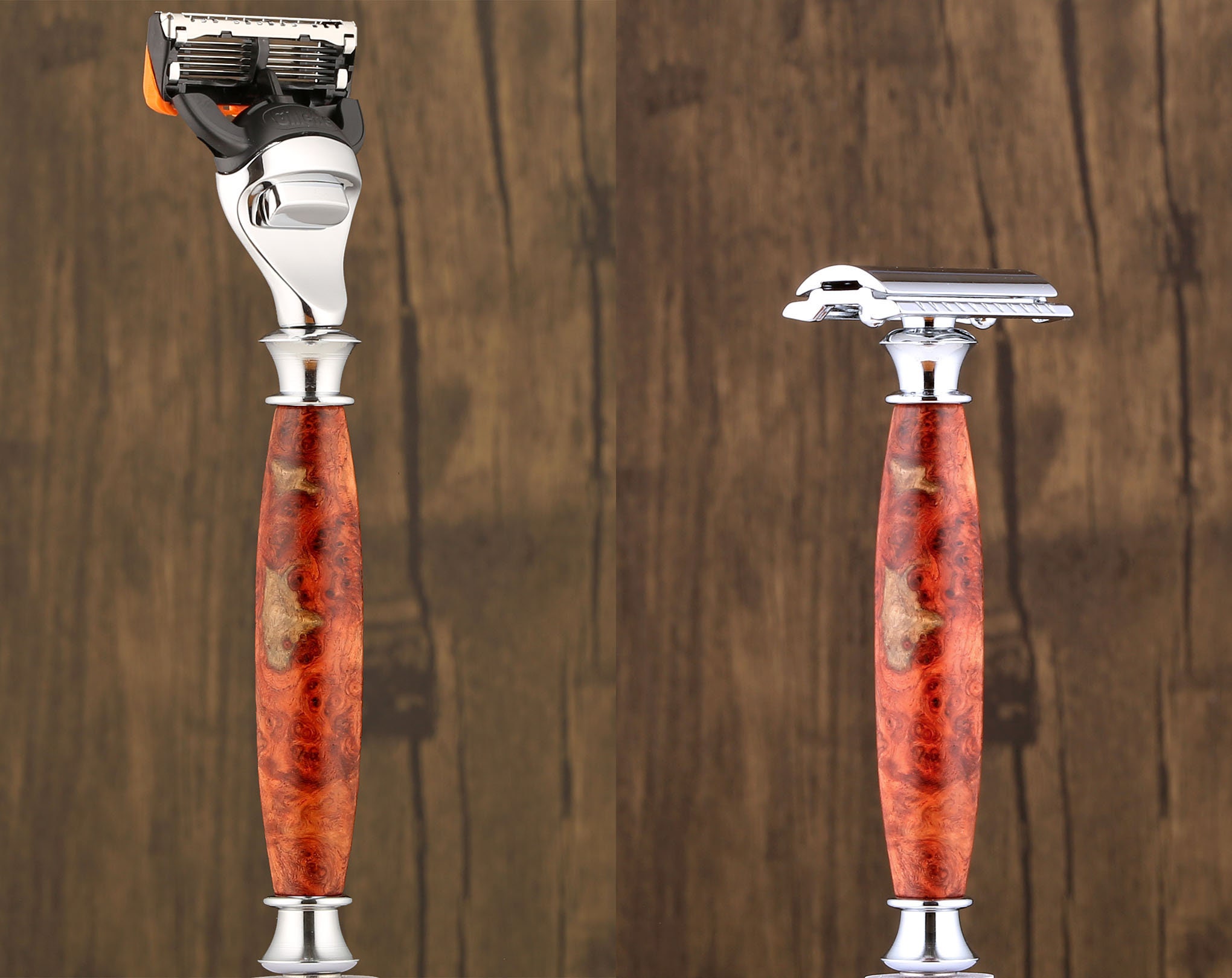 Wood Razor Amboyna Burl, Handmade Wooden Razor, Bladed Razor, Safety ...