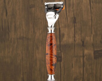 Wood Razor Amboyna Burl, Handmade Wooden Razor, Bladed Razor, Safety ...