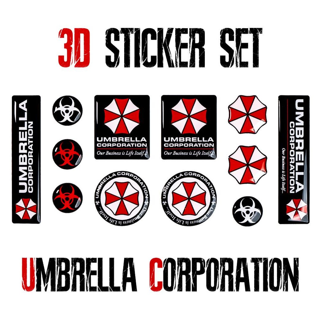 Umbrella Corporation Sticker 3D Domed Silicone Flexible Waterproof, UV ...
