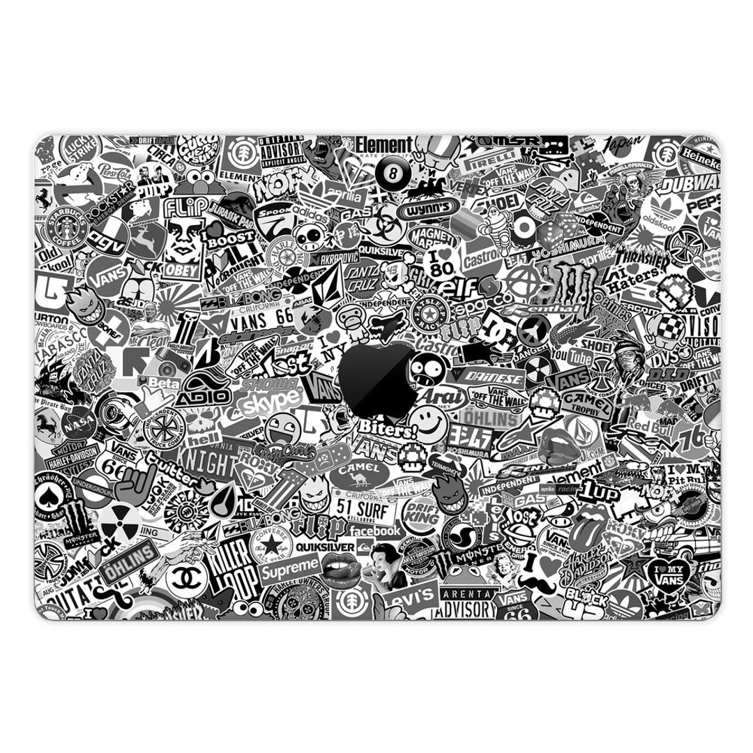 MacBook Pro, Air Laptop Skin Sticker Cover Wrap - Black & White Sticker ...