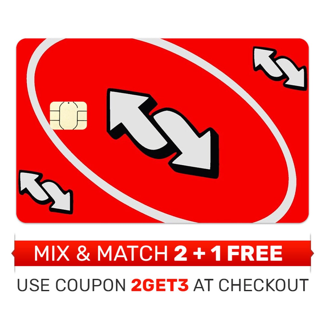 Credit Card Skin, Sticker, Cover - Uno Reverse, Debit Card Cover ...