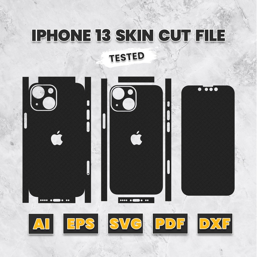 Apple iPhone 13 Skin Vector Cut File Template - Ai, EPS, SVG, PDF, Dxf ...