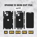 Apple iPhone 13 Skin Vector Cut File Template - Ai, EPS, SVG, PDF, Dxf ...