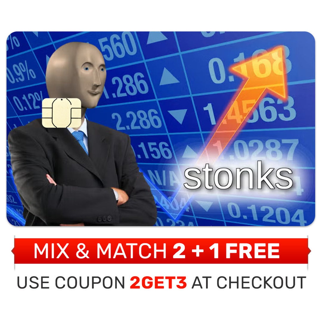 Credit Card Sticker, Skin, Cover - Stonks, Stocks, Debit Card Cover - Etsy