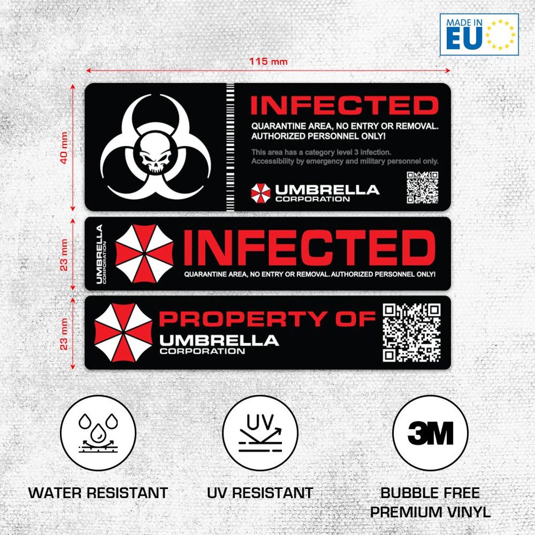 Umbrella Corporation Sticker Pack: Resident Evil Inspired, Uv ...