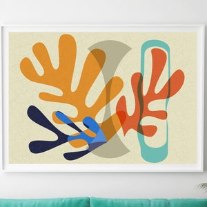 MCM Print, Mid Century Modern Abstract Poster, Colorful Matisse ...