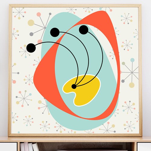 Atomic Retro Mid-century Modern Wall Prints Earth Tones | Etsy