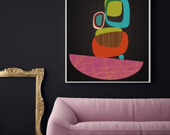 Atomic Art Retro Mid-Century Modern Wall Prints Abstract | Etsy