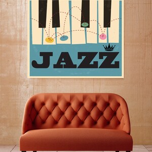Jazz Art, Retro Mid-century Modern Wall Print, Vintage Modern, Eames ...