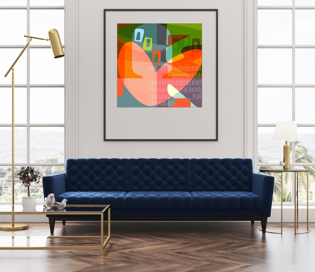 Colorful Abstract Art Print: Contemporary Maximalist Decor - Etsy