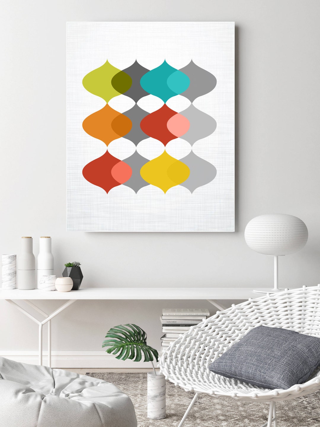 Colorful Midcentury Modern Prints Modern Abstract Retro Room - Etsy