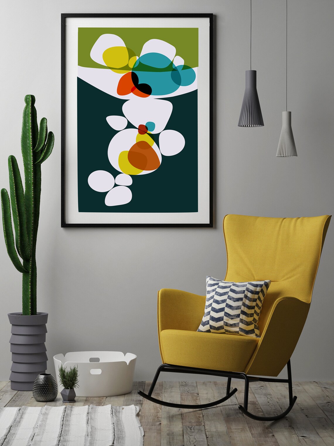 Colorful Wall Art Contemporary Print Living Room Art | Etsy