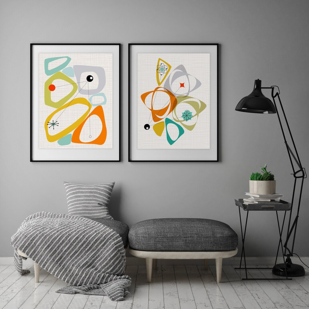 Mid-century Modern Atomic Prints: Retro Scandi Wall Art - Etsy
