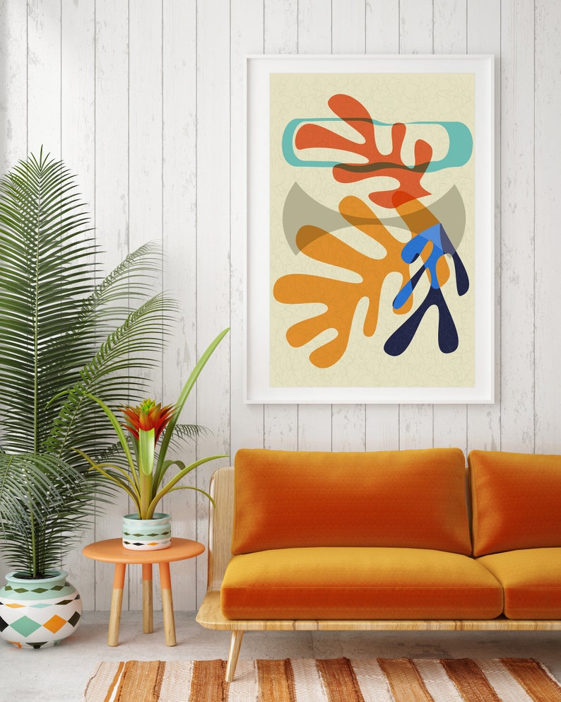 MCM Print Mid Century Modern Abstract Poster Colorful - Etsy
